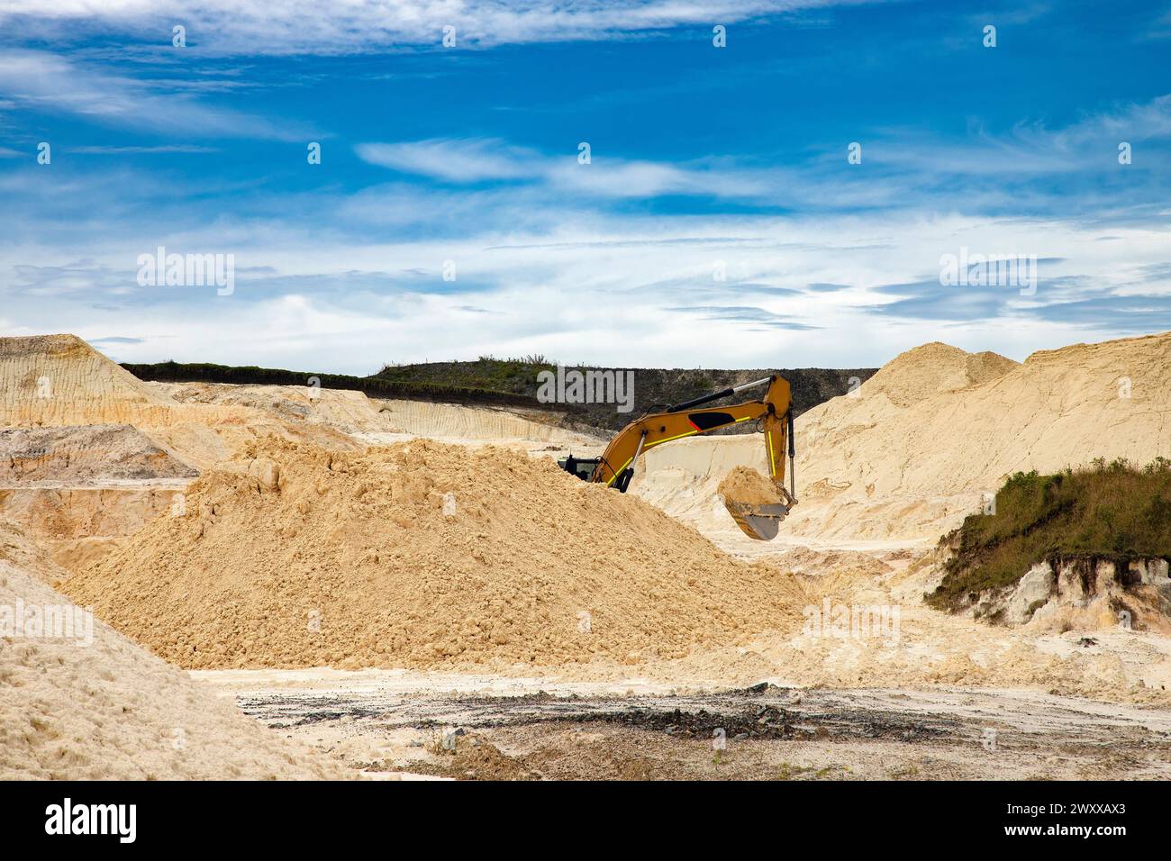 Kaolin extraction mine - White mud, clay and volcanic ash Stock Photo ...