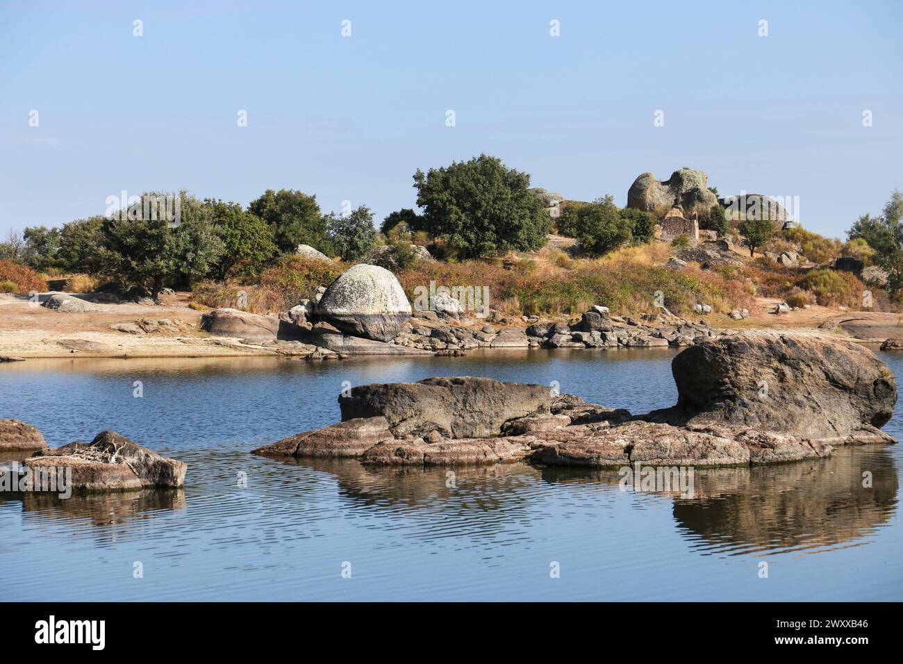 Los Barruecos Natural Monument in the middle of the Caceres peneplain ...