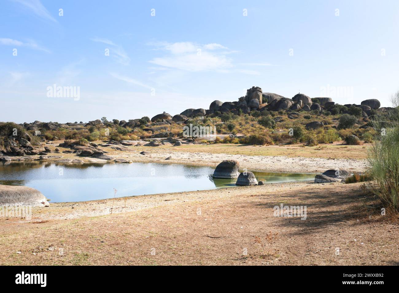 Los Barruecos Natural Monument in the middle of the Caceres peneplain ...