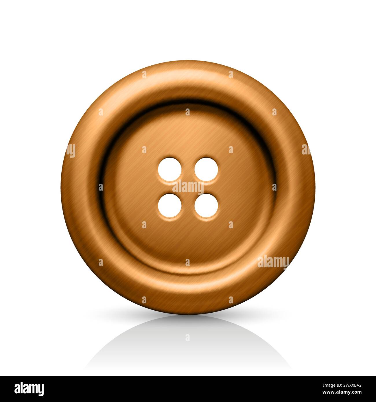 Vector Detailed Bronze Color Metal Four-Hole Sewing Button with ...