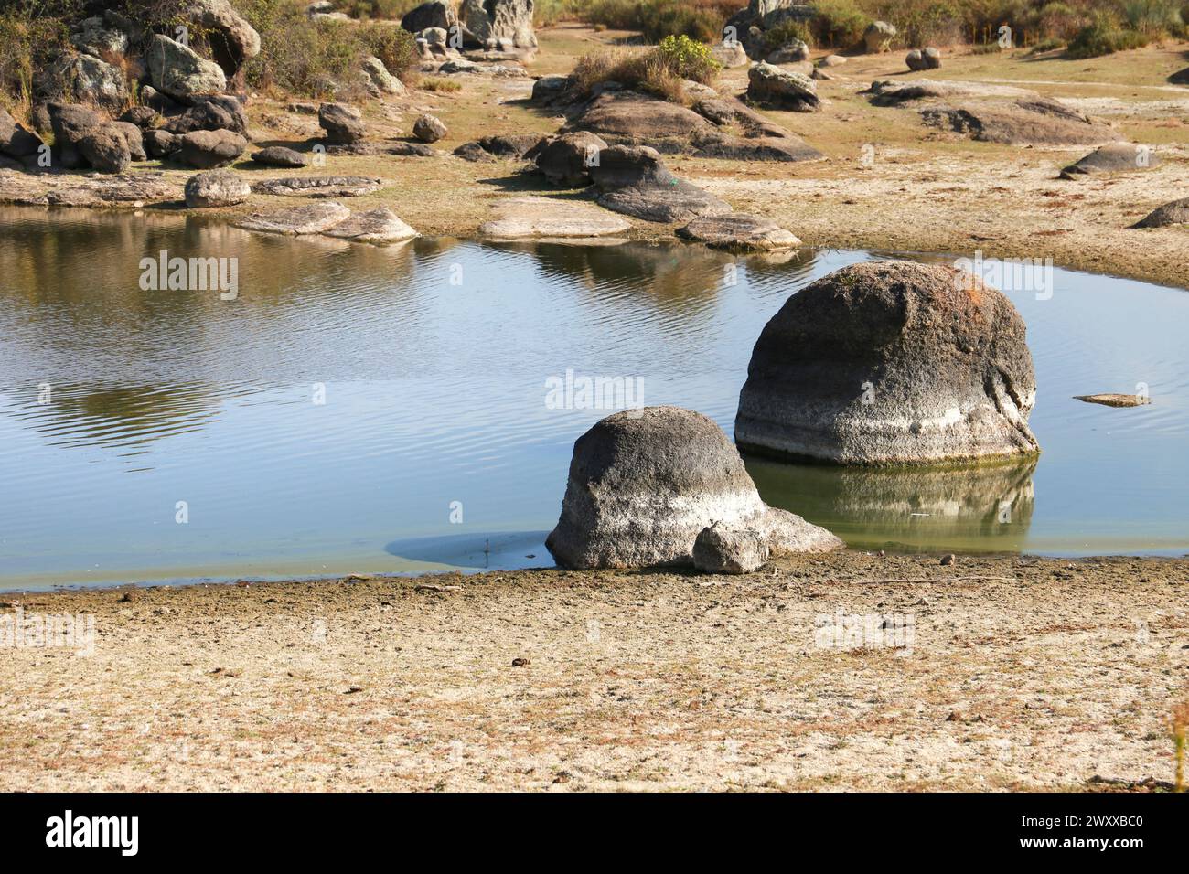 Los Barruecos Natural Monument in the middle of the Caceres peneplain ...