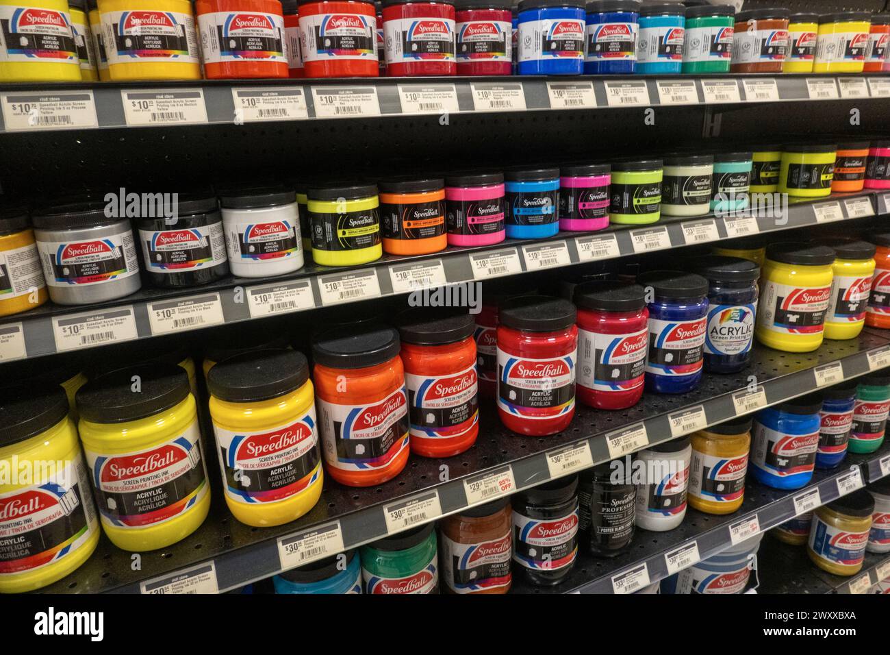acrylic screen painting inks in a art store in Brooklyn NYC Stock Photo ...