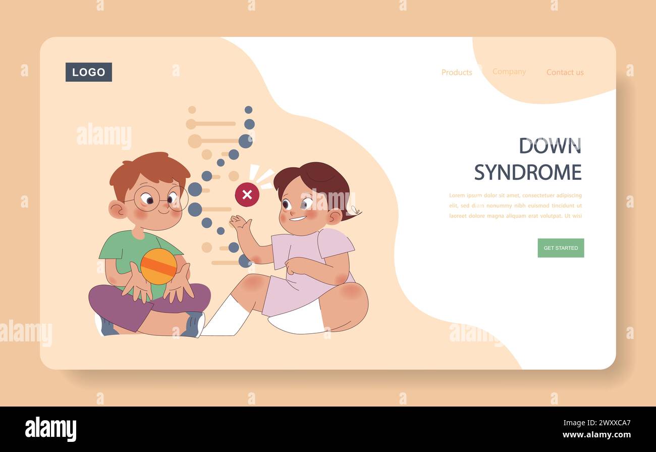 Down Syndrome concept. Children sharing a playful moment, with genetic ...