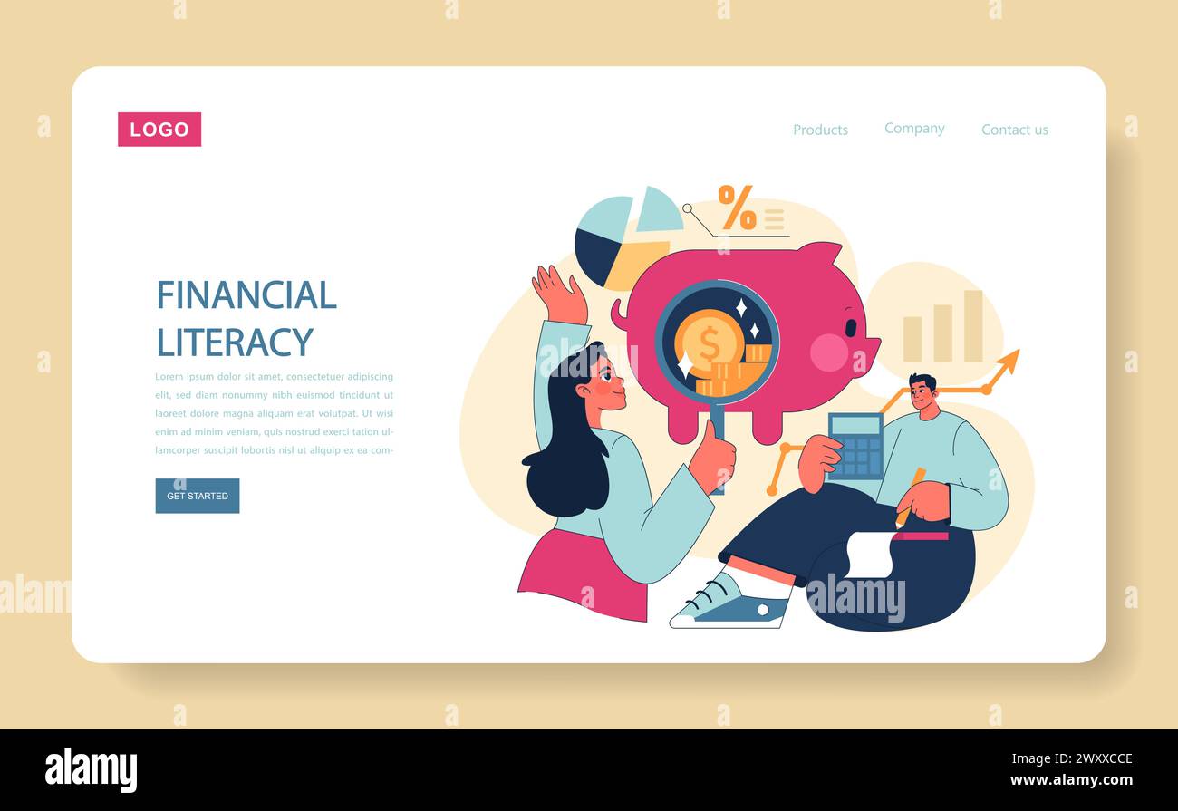 Empowering Financial Literacy concept. Young woman analyzing piggy bank ...