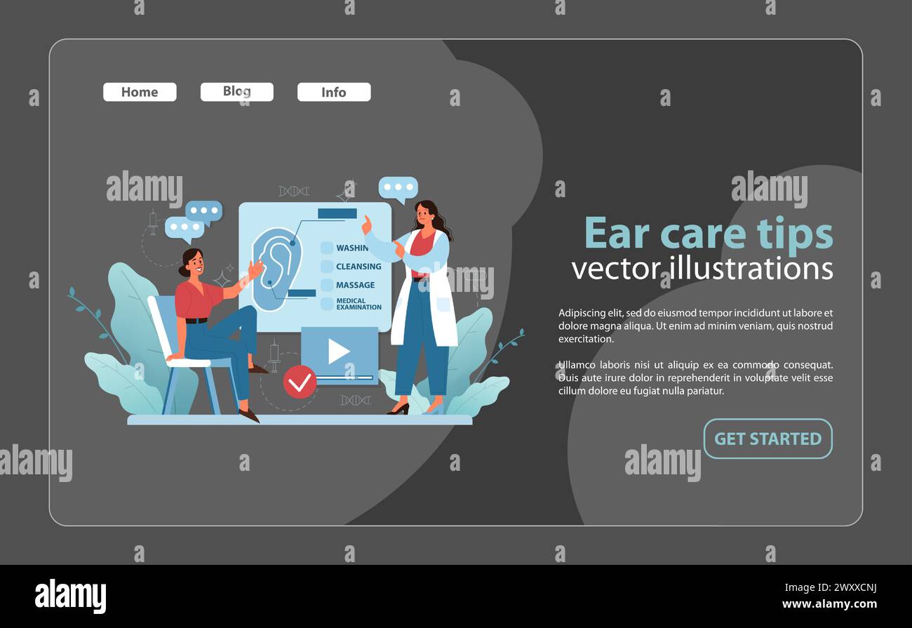 Ear Care Guidelines. Informative vector illustration showing the ...