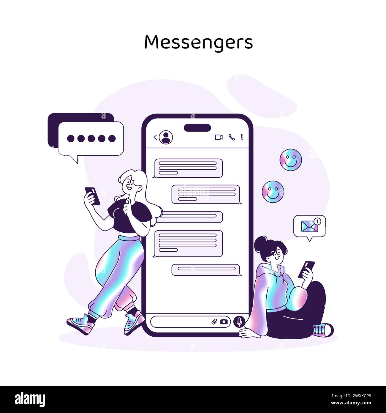 Text messaging portable information device Stock Vector Images - Alamy