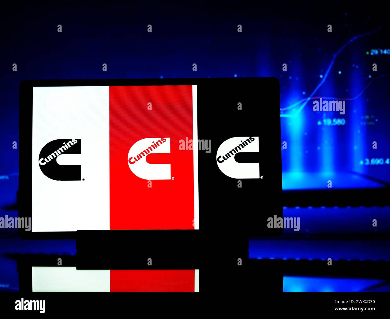 Germany - April 3, 2024: In this photo illustration, Cummins Inc. logo ...