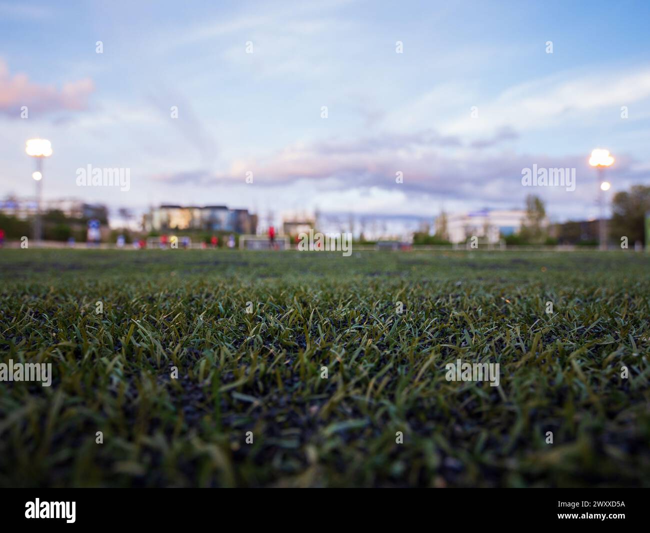 football game sunset defocused wallpaper Stock Photo - Alamy