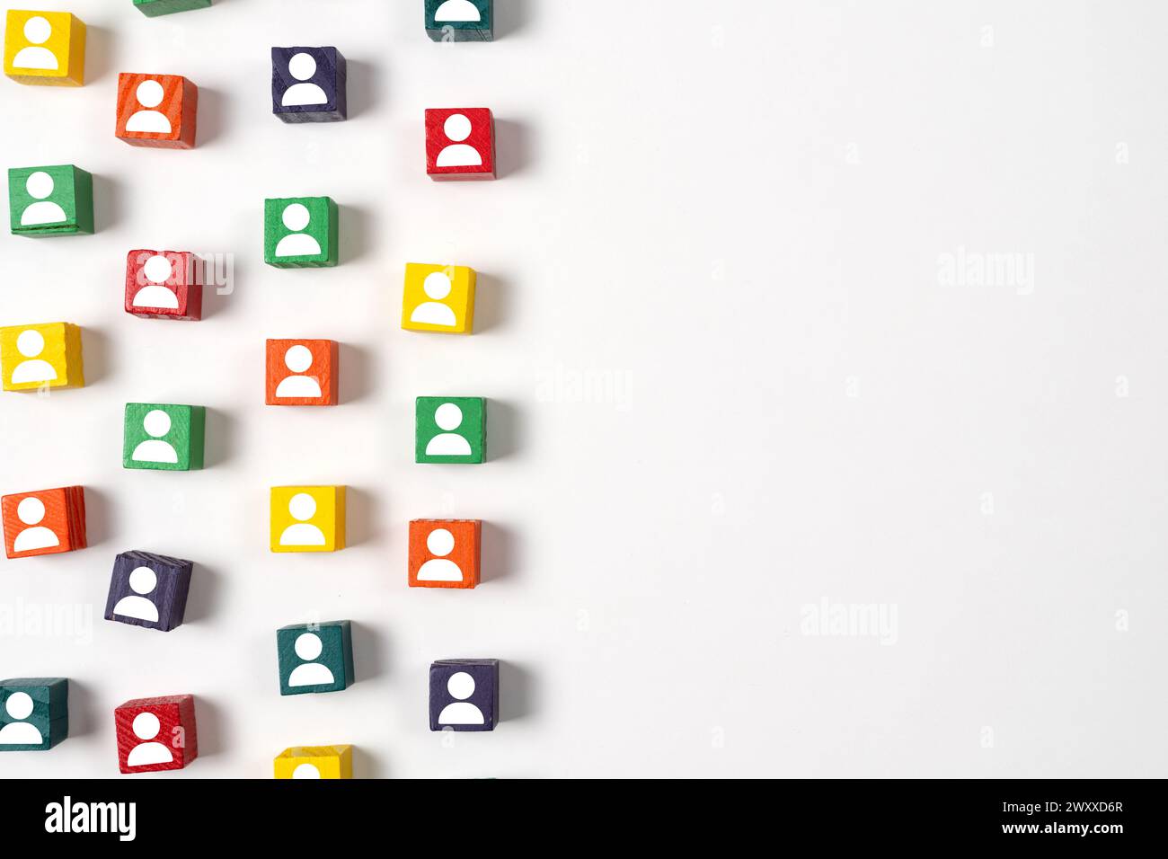 Colorful wood blocks with people icons for human diversity and human ...