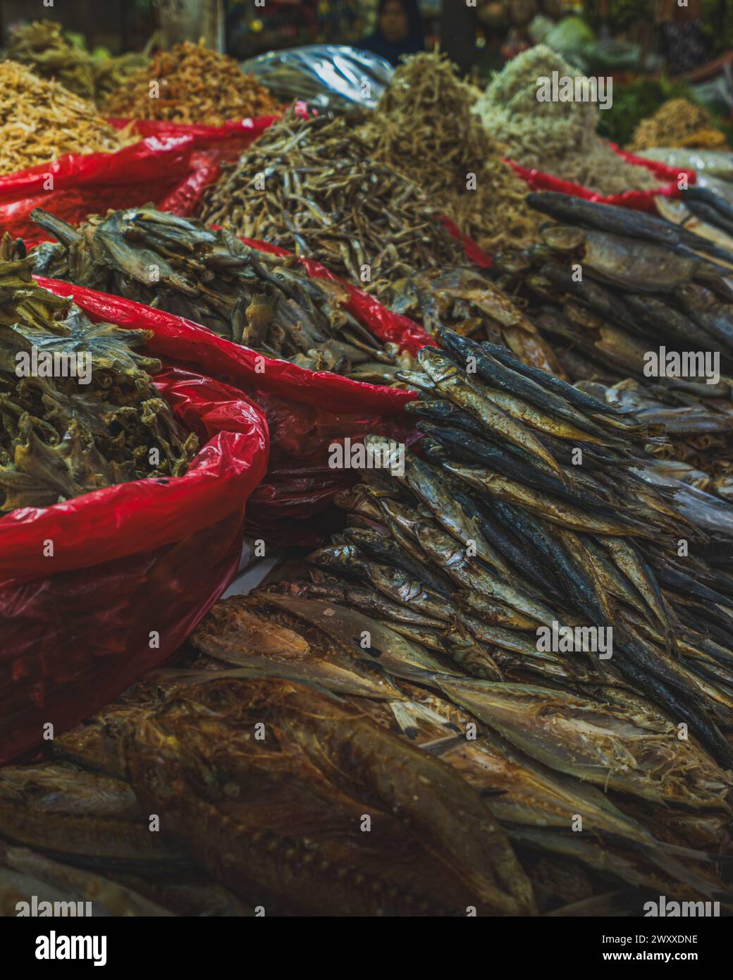 Balikpapan, Indonesia - March 15th, 2024. some of them are salty dried ...
