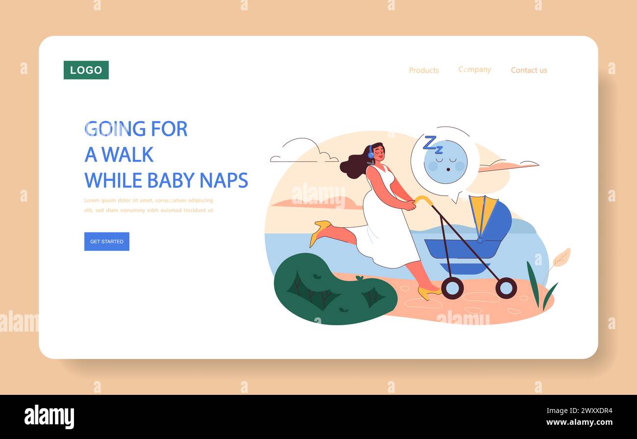 Nap in stroller Stock Vector Images - Alamy