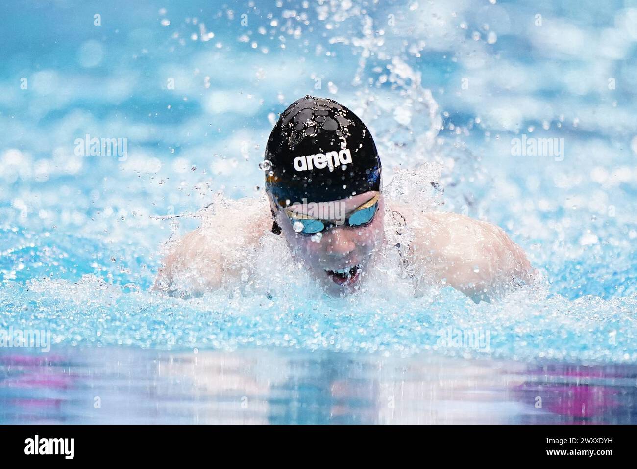 Laura Stephens in action during the Women's 200m Butterfly Paris on day ...