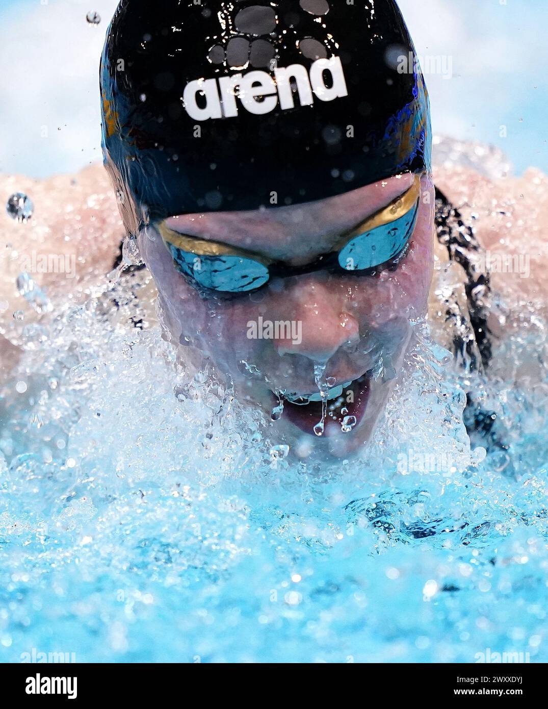 Laura Stephens in action during the Women's 200m Butterfly Paris on day ...
