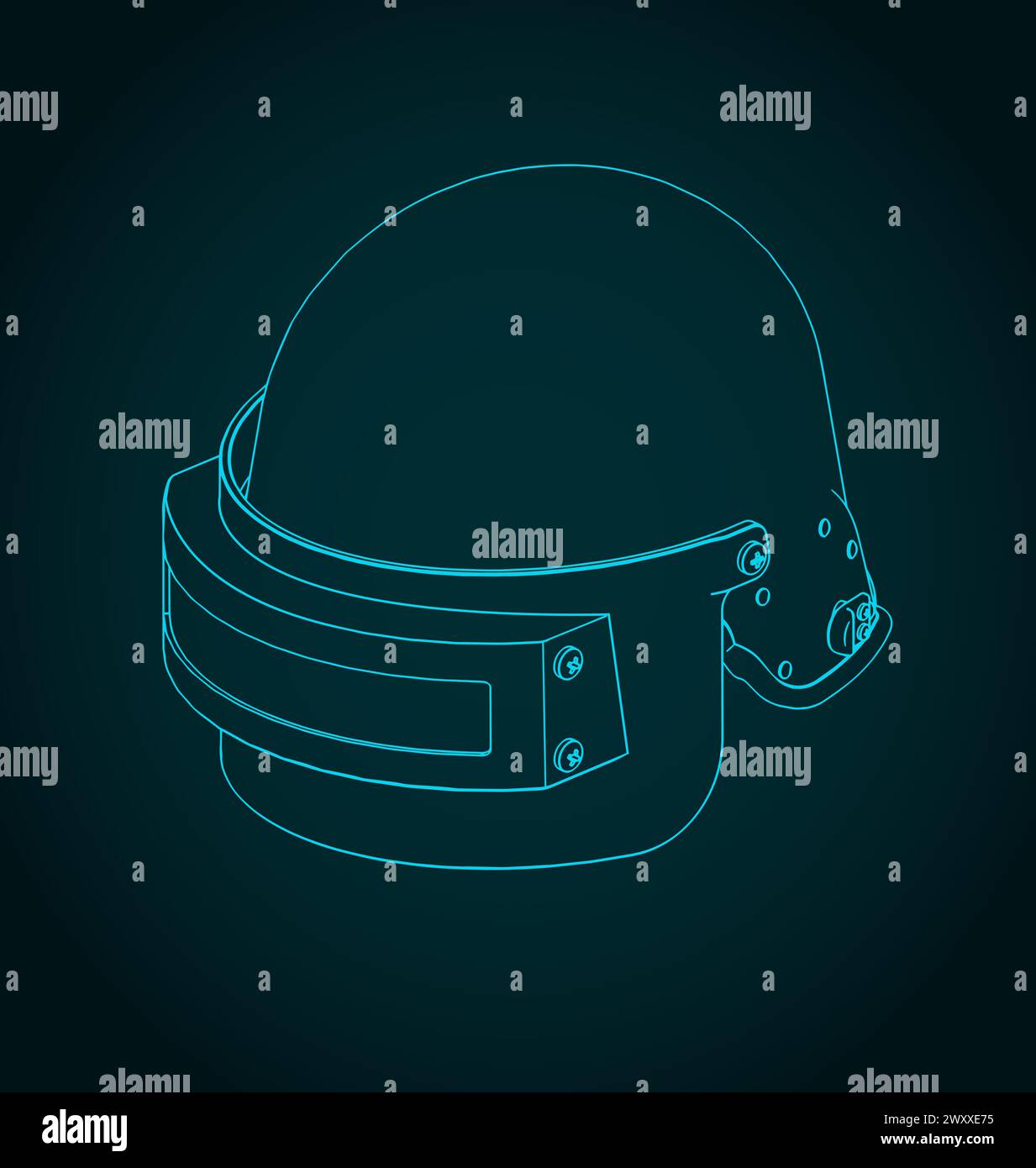 Stylized vector illustration of isometric blueprint of special forces ...