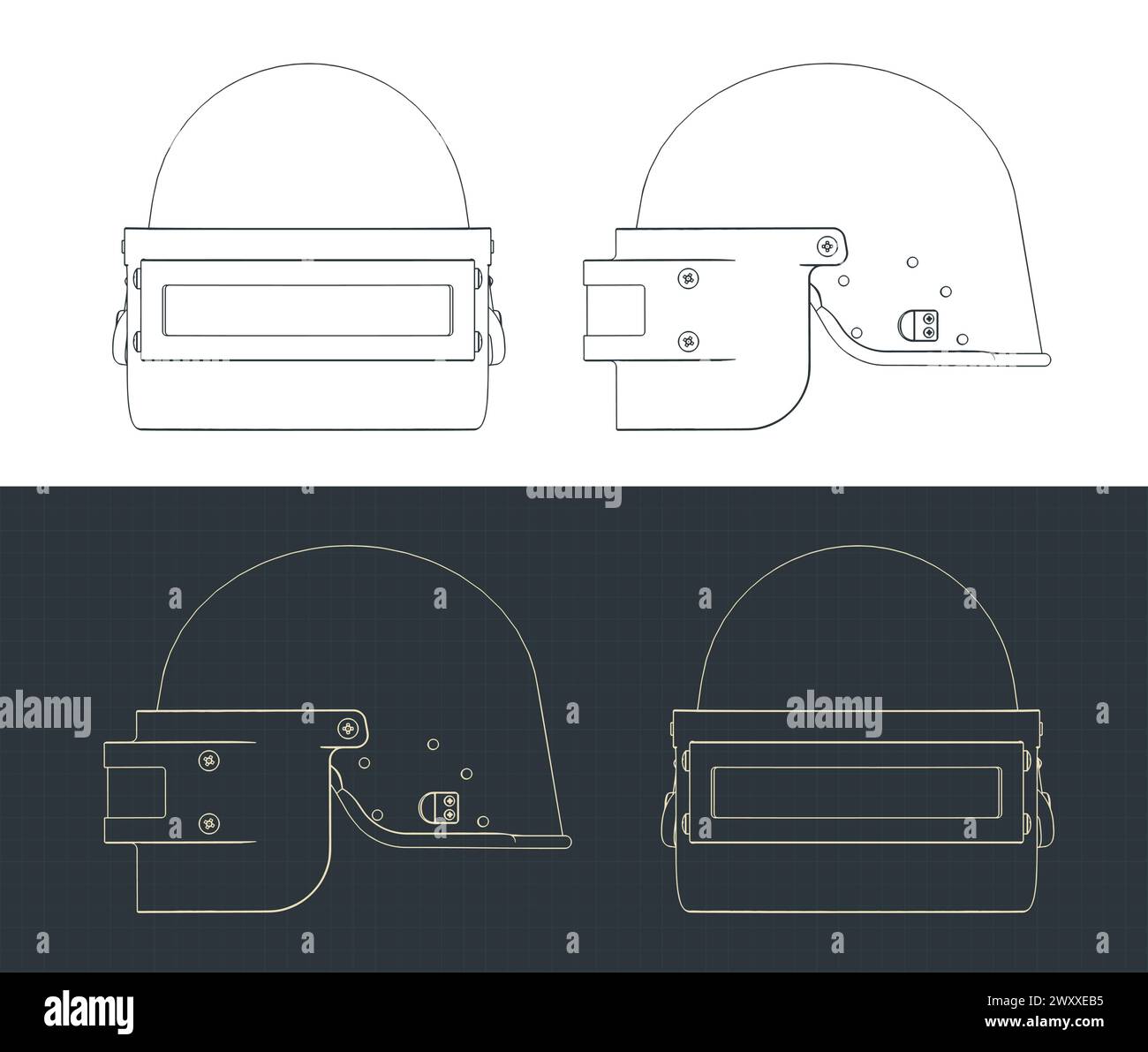 Stylized vector illustration of blueprints of special forces soldier ...