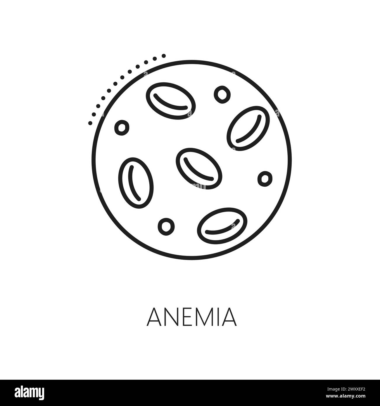 Anemia blood test line icon, vector hematology, anemia symptom ...