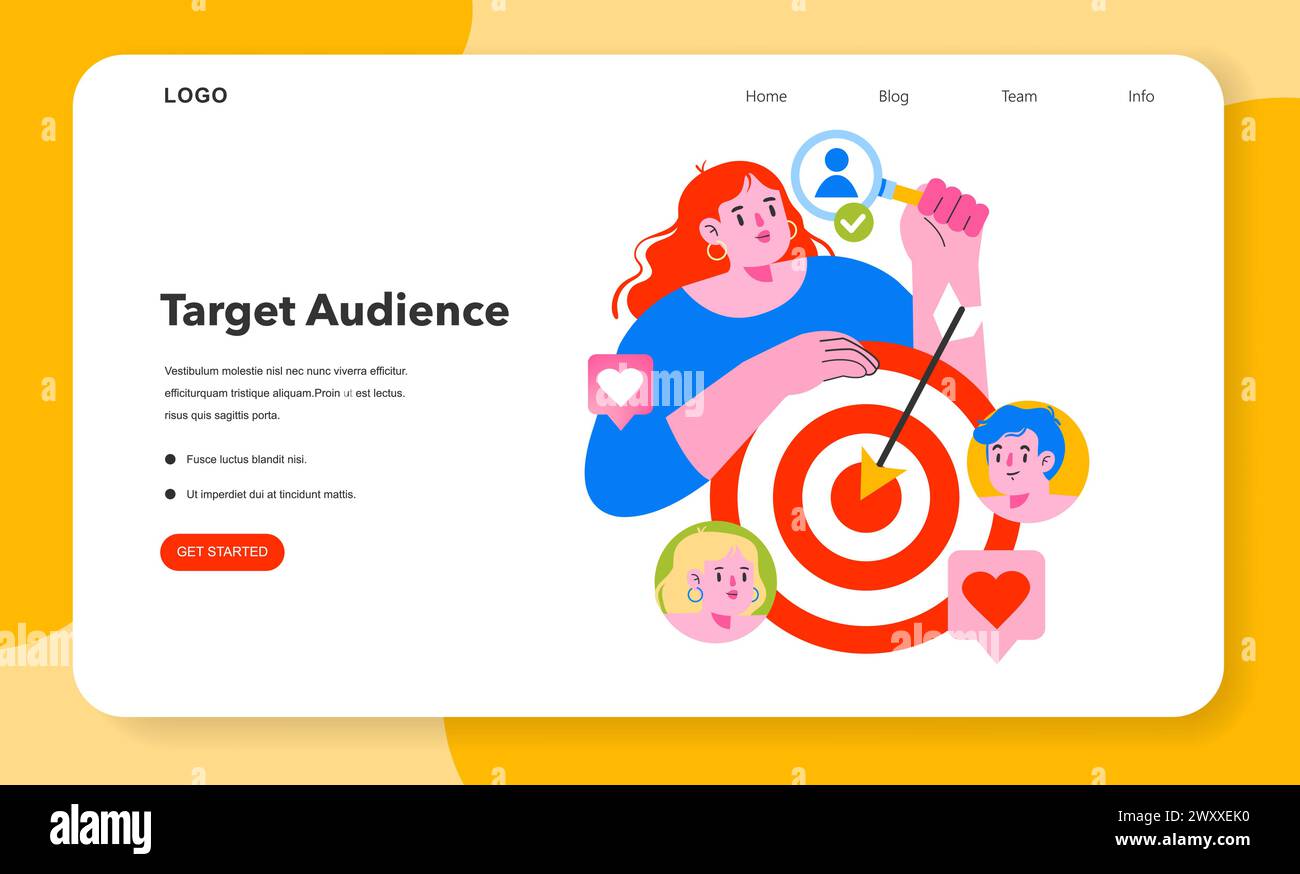 Momentary Marketing illustration. Precise targeting with a focused ...