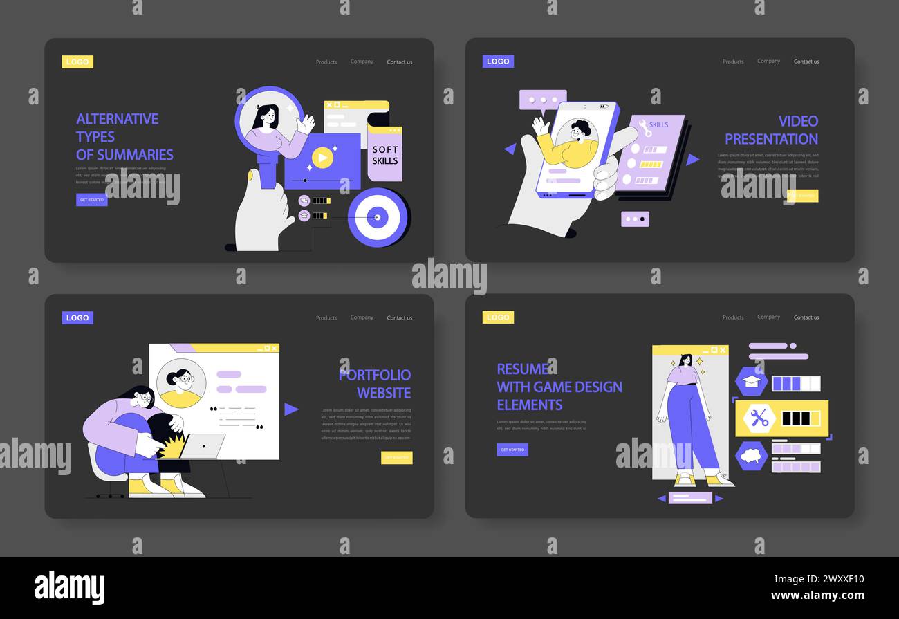 Diverse Resume Options set. Portraying alternative resume forms from ... Diverse Resume Options set. Portraying alternative resume forms from ...