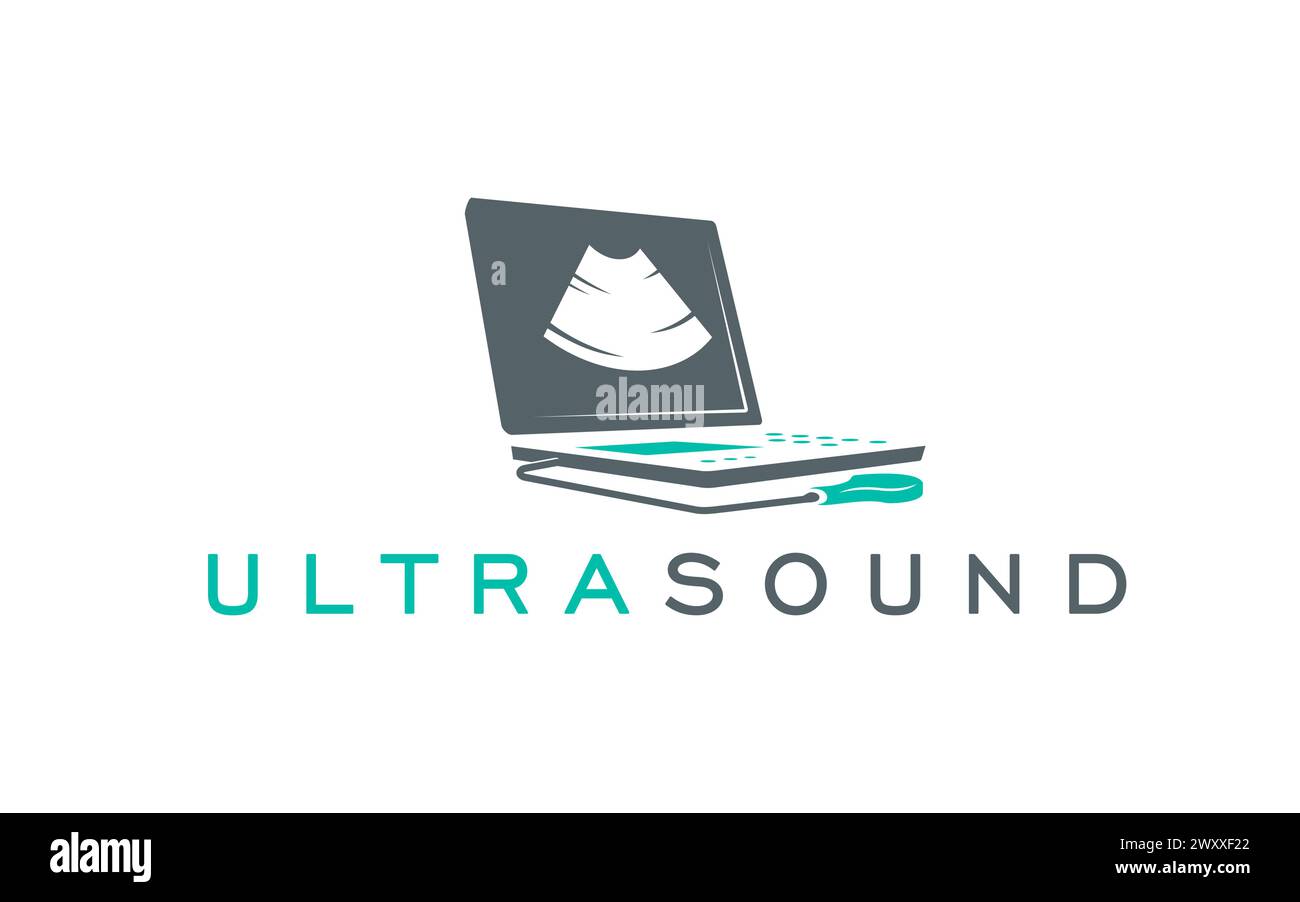Ultrasound icon, medical examination and ultrasonography vector emblem ...