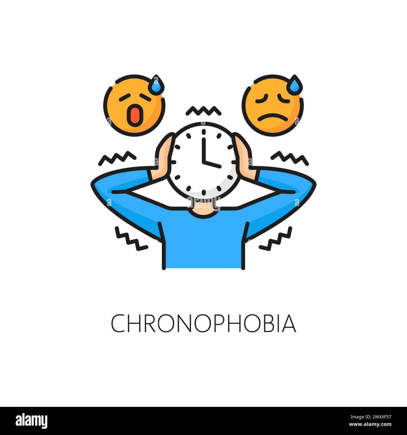 Phobia chronophobia, fear of time or mental anxiety disorder and ... Phobia chronophobia, fear of time or mental anxiety disorder and ...