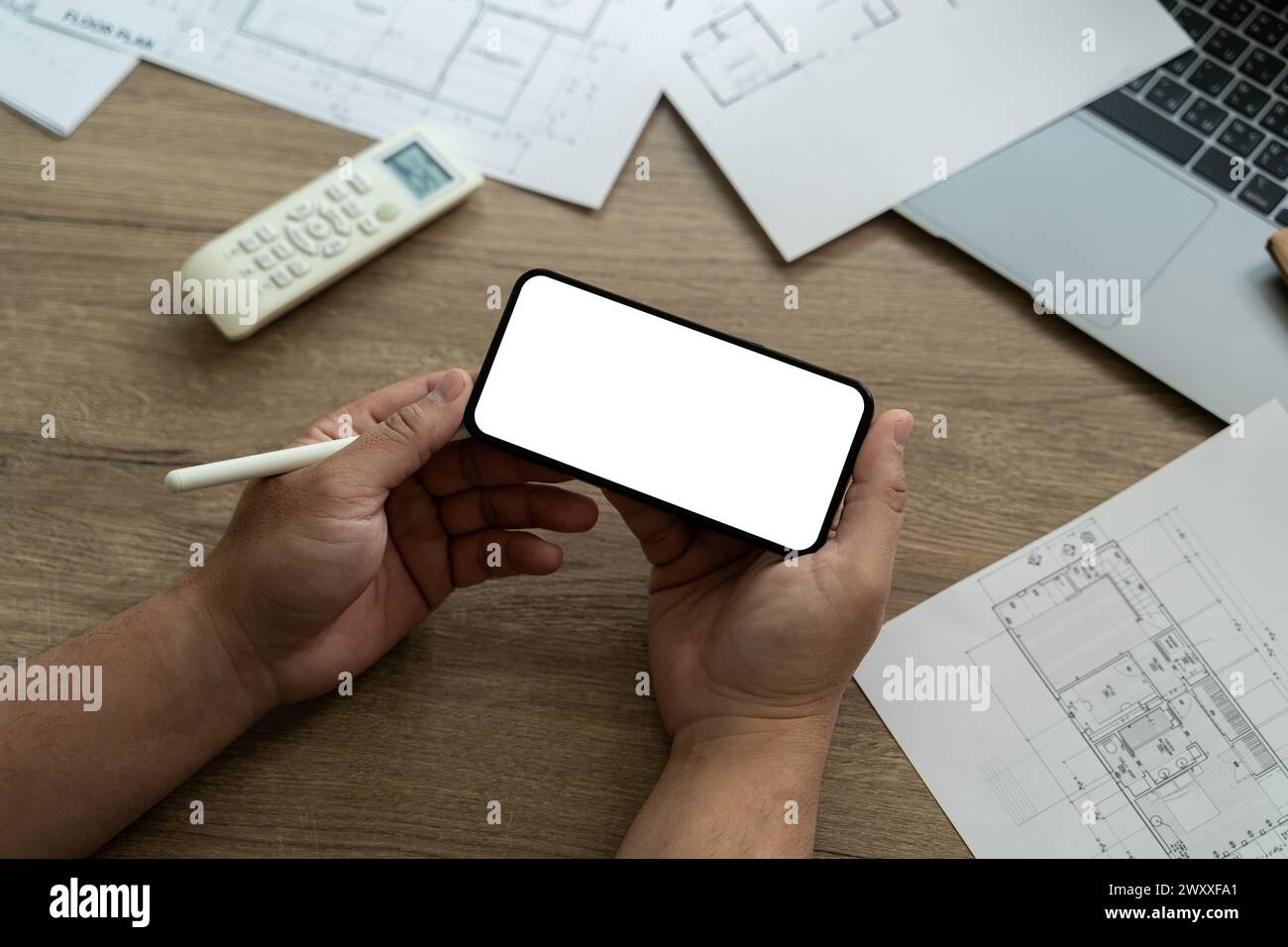 new phone Technology smartphone with blank screen and modern frame less ...