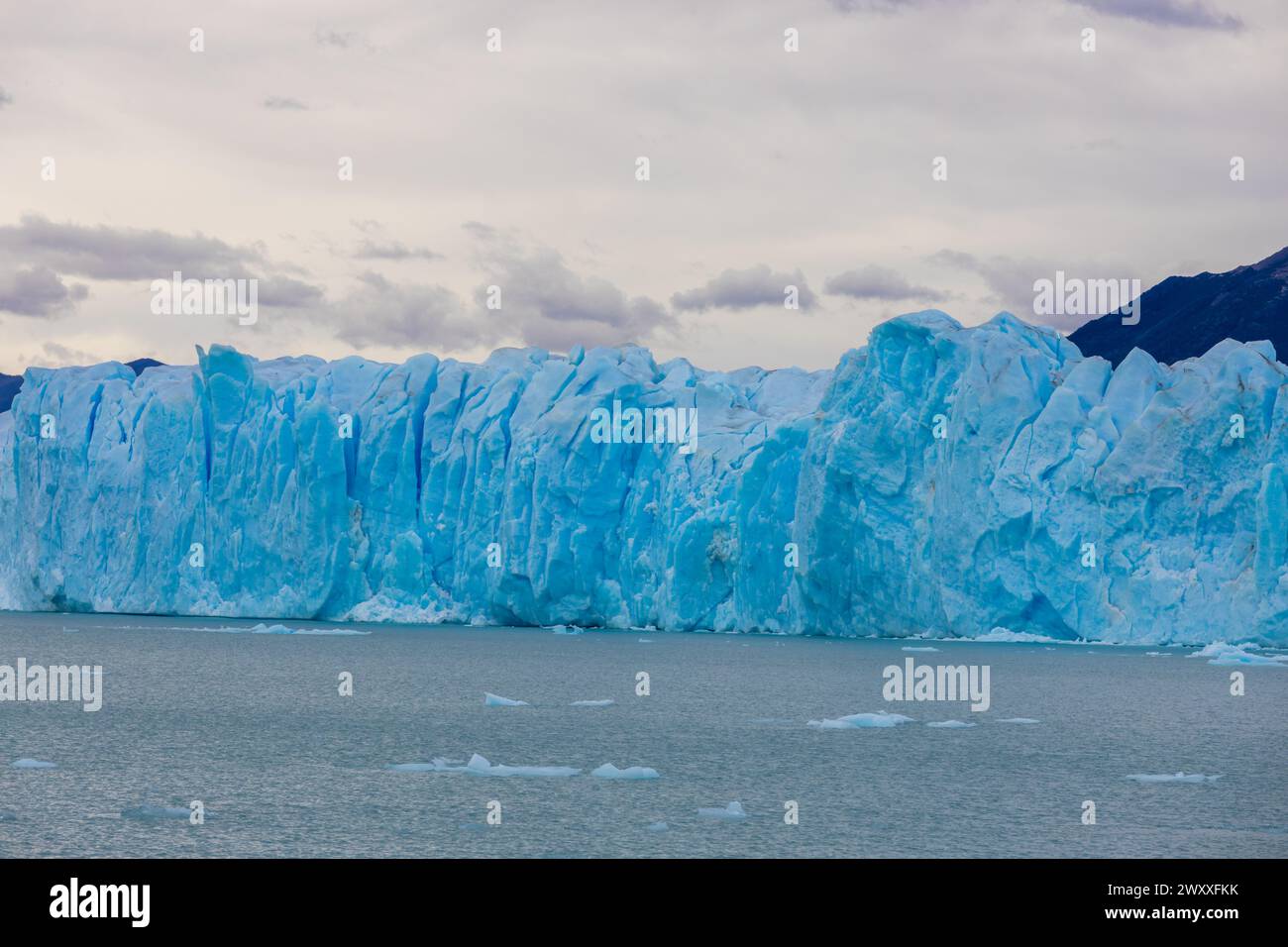 Perito Moreno Glacier blue ice in Patagonia, Argentina. Ice serac and ...