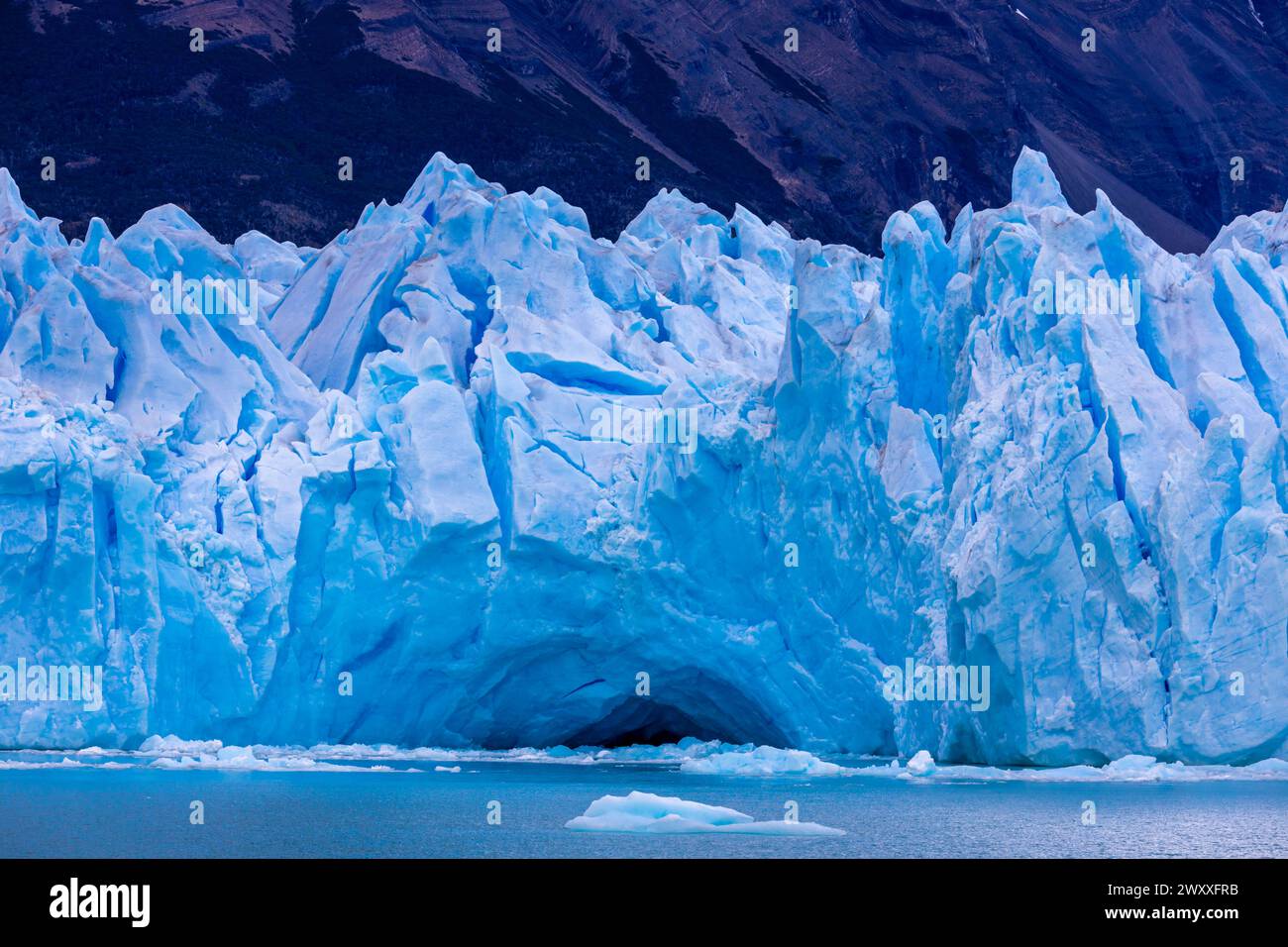 Perito Moreno Glacier blue ice in Patagonia, Argentina. Ice serac and ...