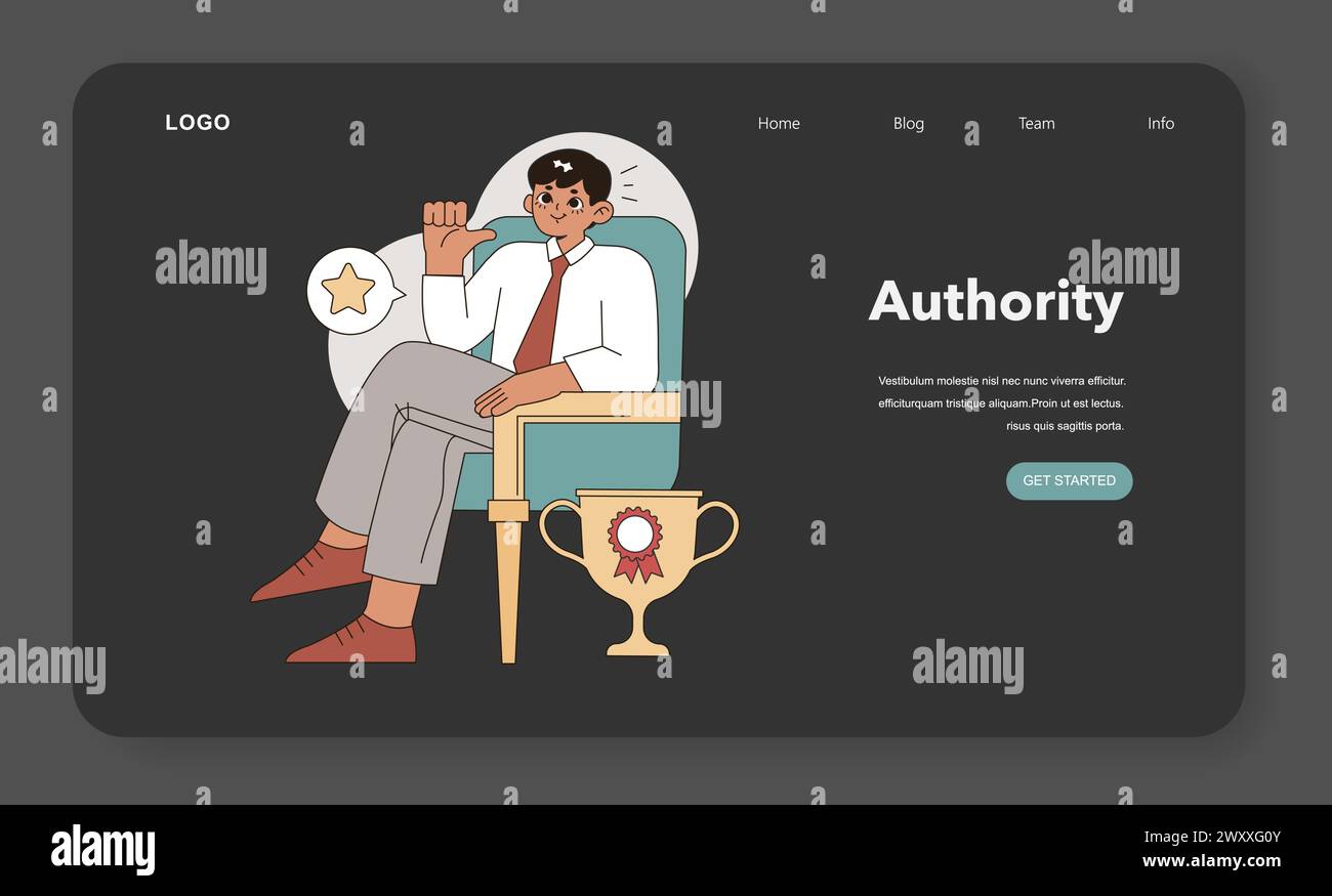 Authority in Task Delegation concept. Confident leader with a star ...