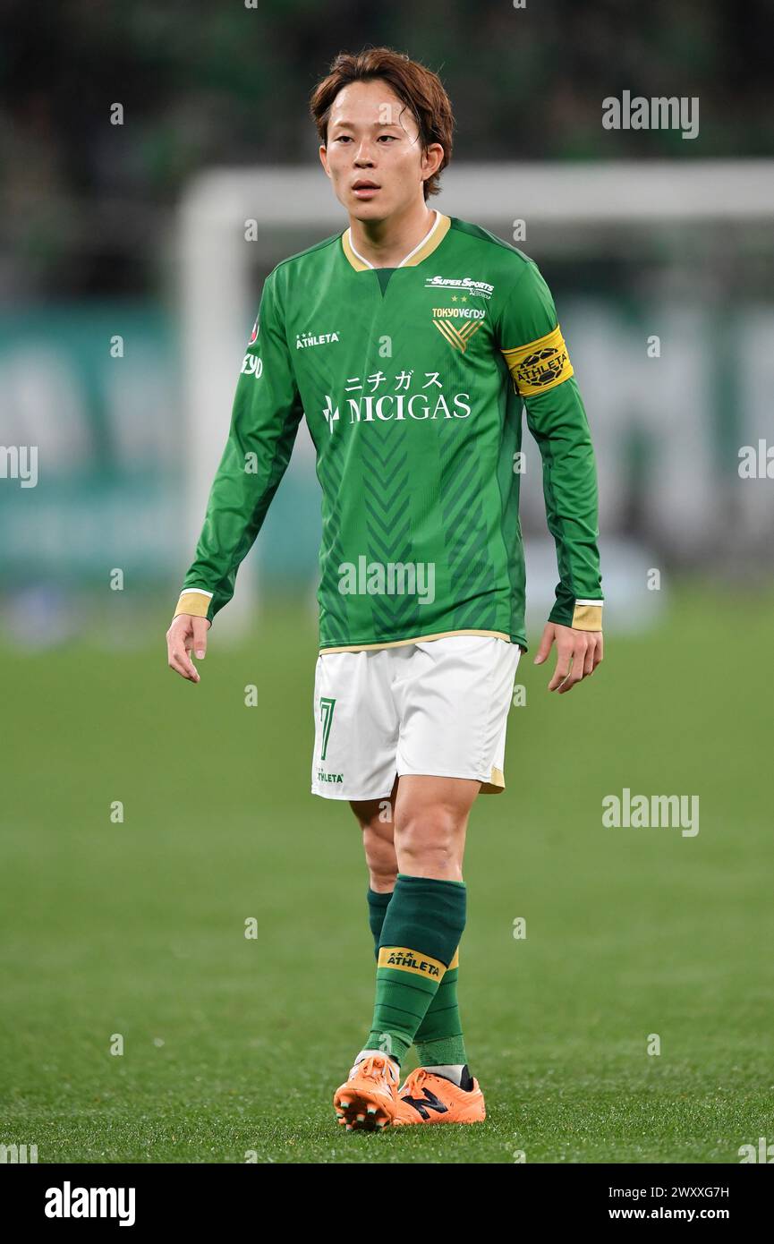 Tokyo, Japan. 29th Mar, 2024. Tokyo Verdy's Koki Morita during the 2024 ...