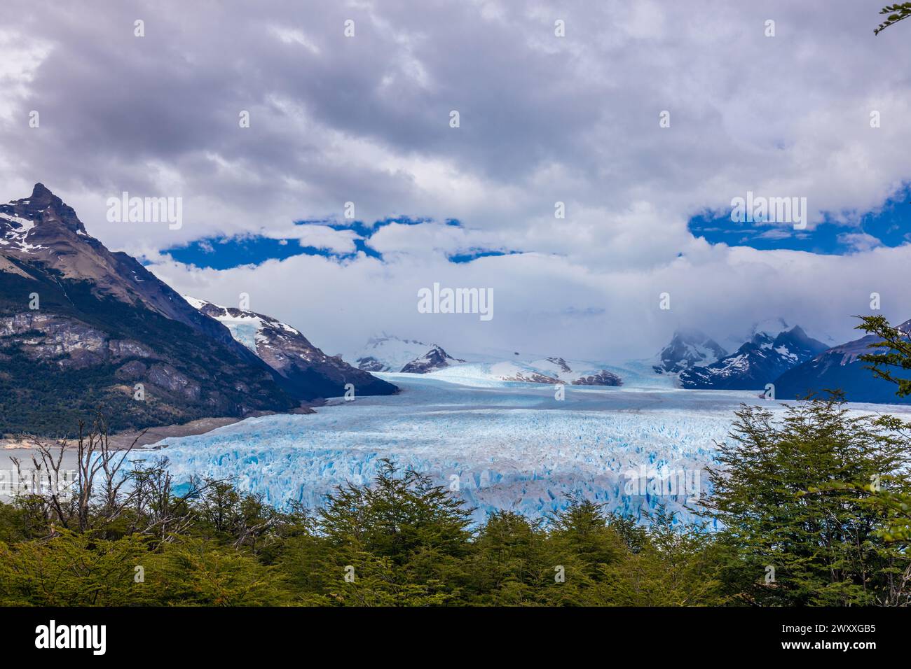 Perito Moreno Glacier blue ice in Patagonia, Argentina. Ice serac and ...