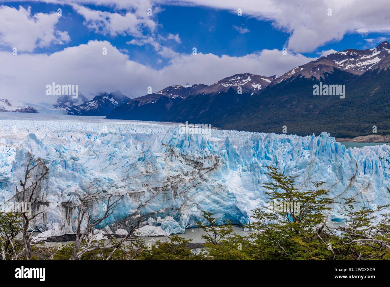 Perito Moreno Glacier blue ice in Patagonia, Argentina. Ice serac and ...