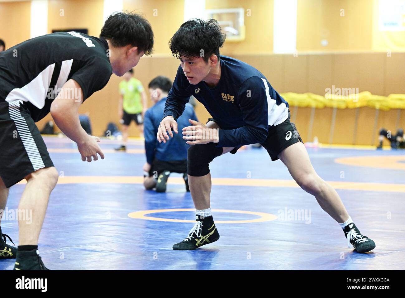 Tokyo, Japan. Credit: MATSUO. 2nd Apr, 2024. (L-R) Rei Higuchi, Kotaro Kiyooka Wrestling : Japan ...