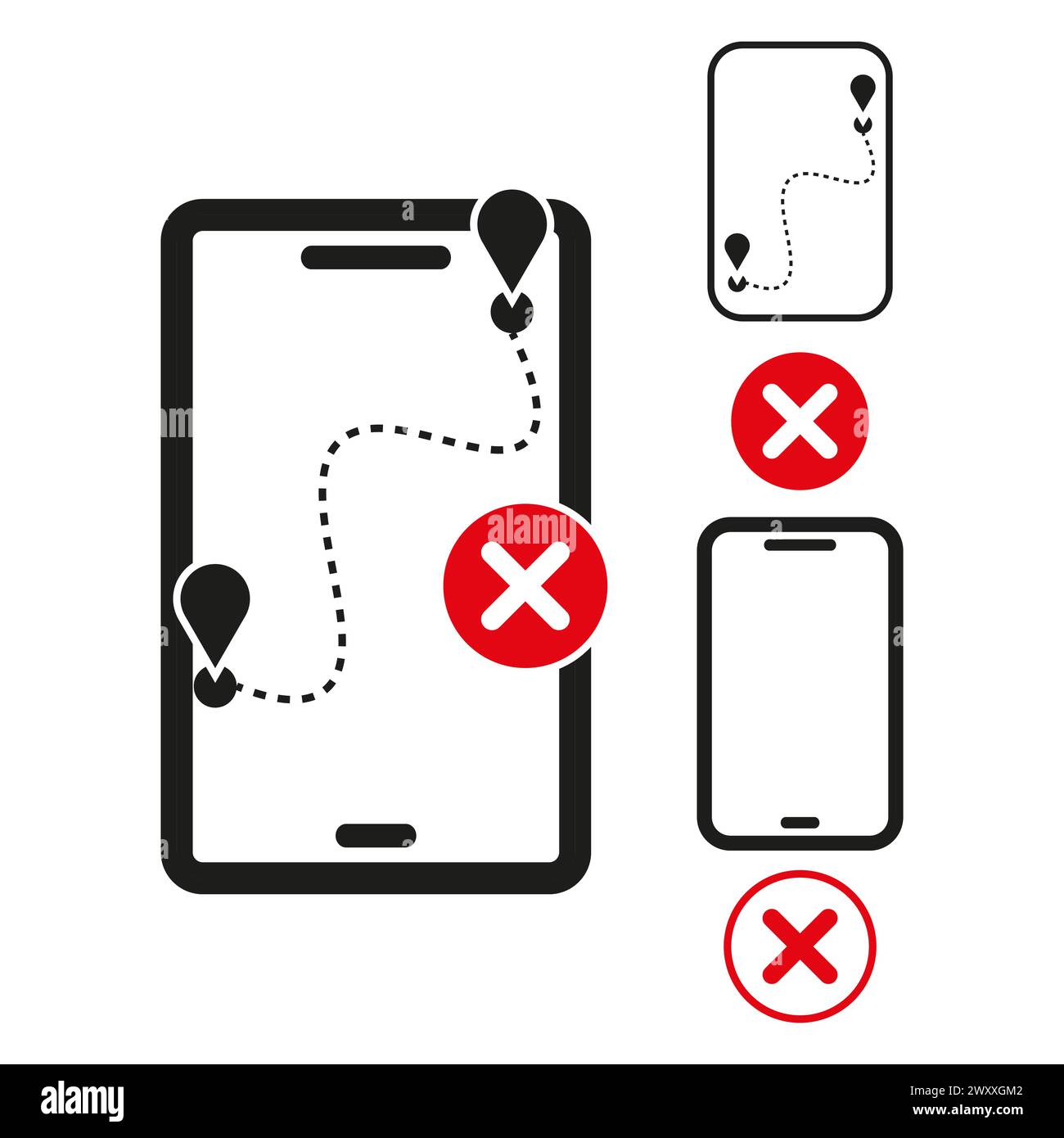 Navigation Error Illustration. GPS route failure, no connection concept ...