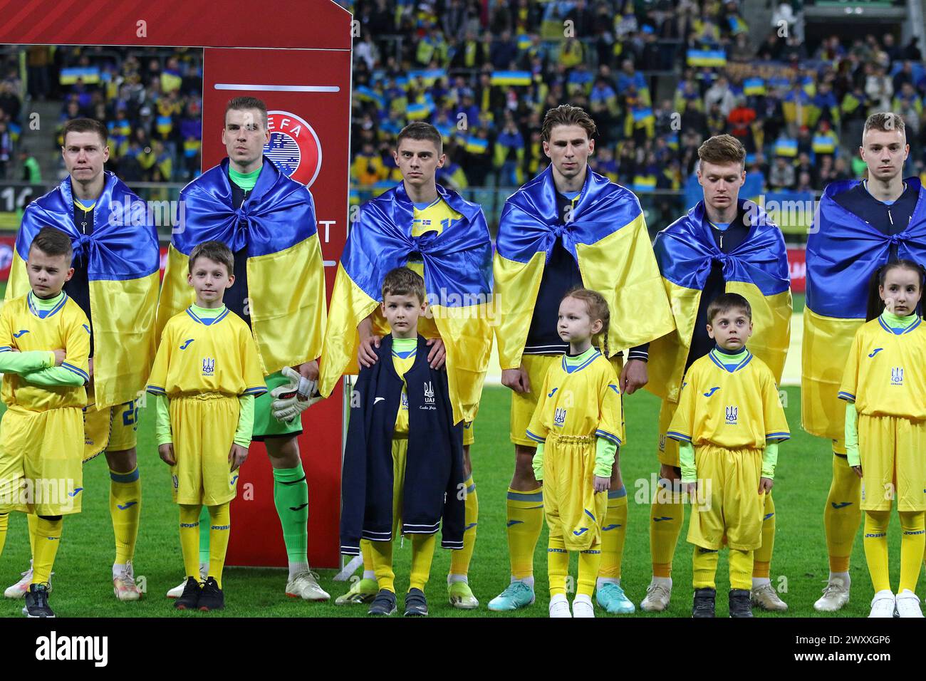 Wroclaw, Poland - March 26, 2024: Players of Ukraine National Team ...