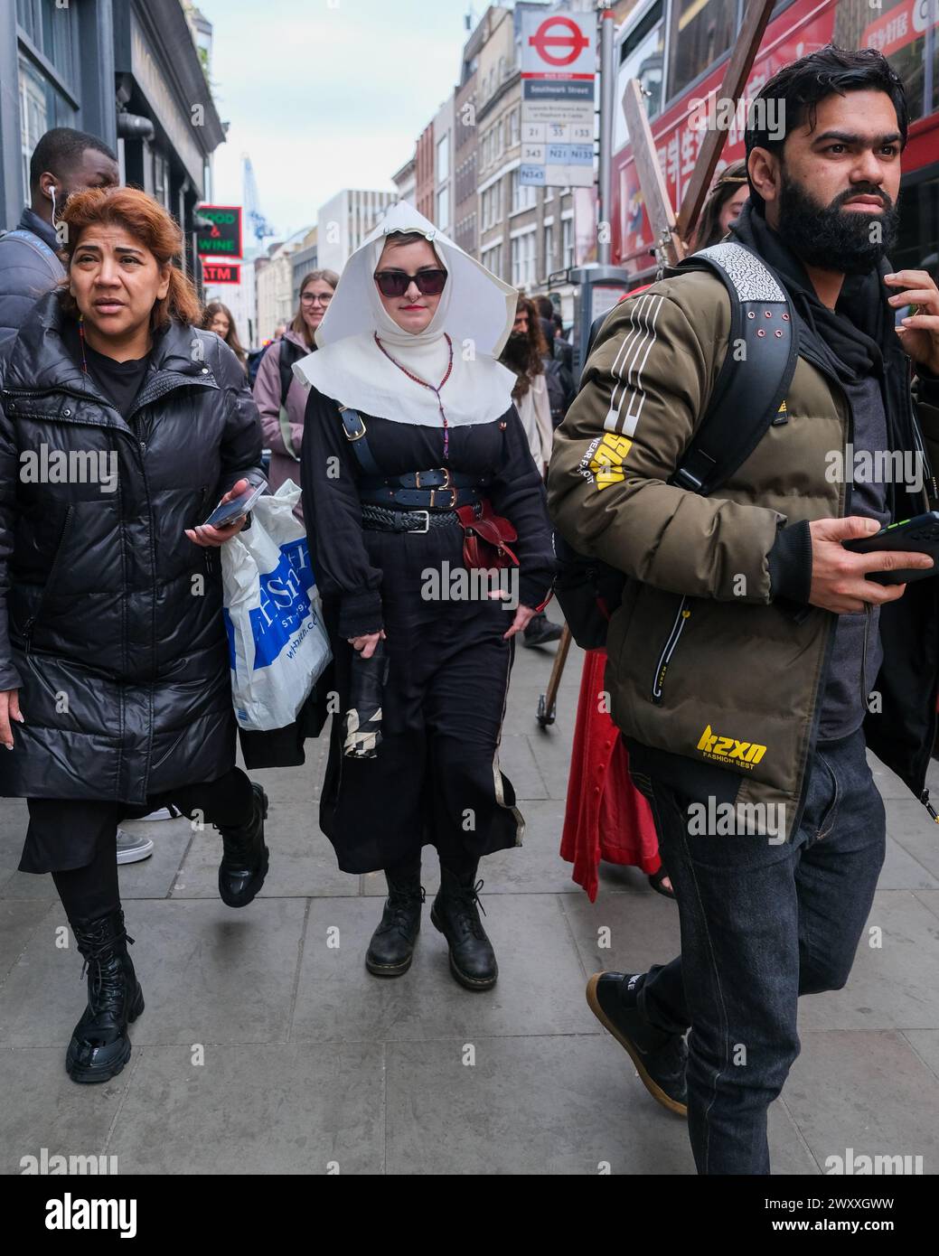 London, UK. 'Christathon' pub crawl participants dress up as Jesus and ...
