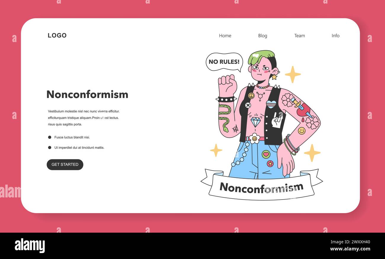 Nonconformism personified in a vibrant character, rebelling against ...