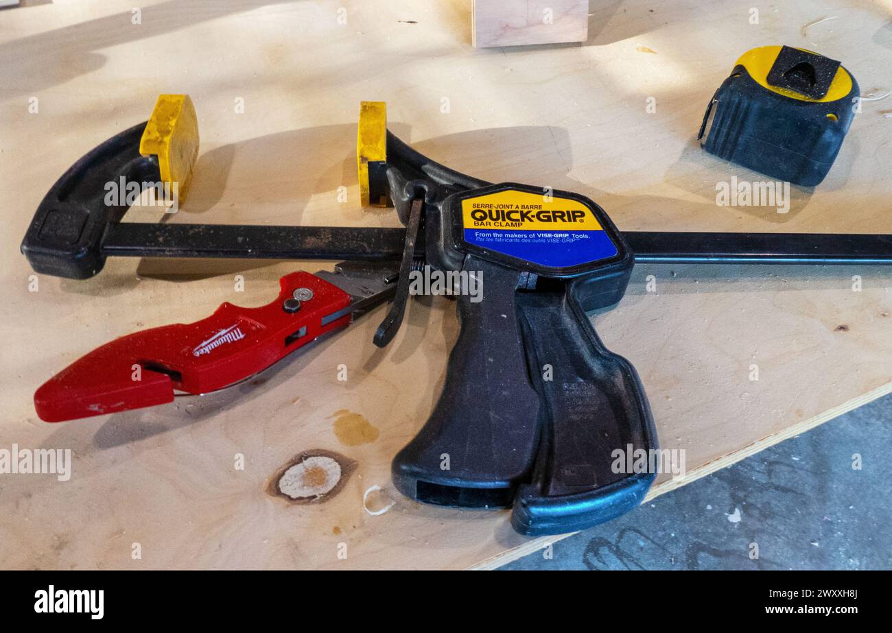 Tools used to build cabinets for Mercedes Benz cargo van being turned ...