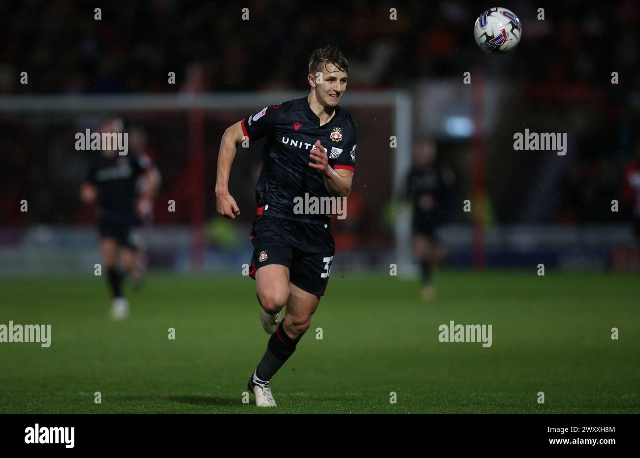 Wrexham's Max Cleworth during the Sky Bet League 2 match between ...