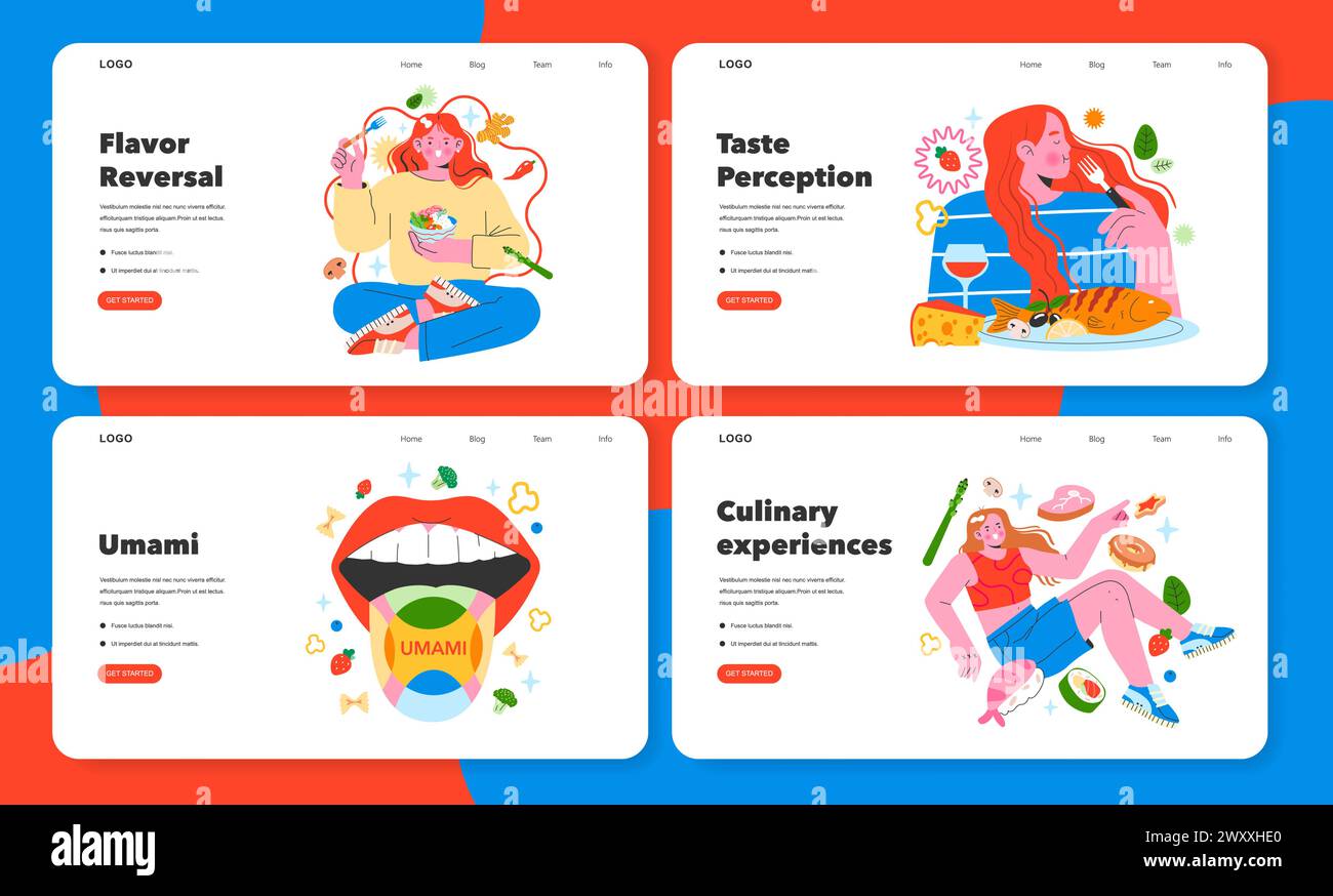 Exploring Taste set. Illustrating flavor reversal whimsy, taste ...