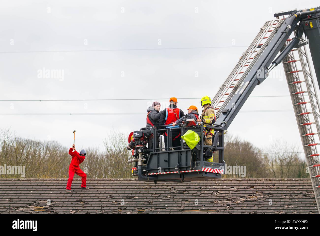 Shipley, UK. 02 APR, 2024. Members of West Yorkshire Fire Rescue and ...