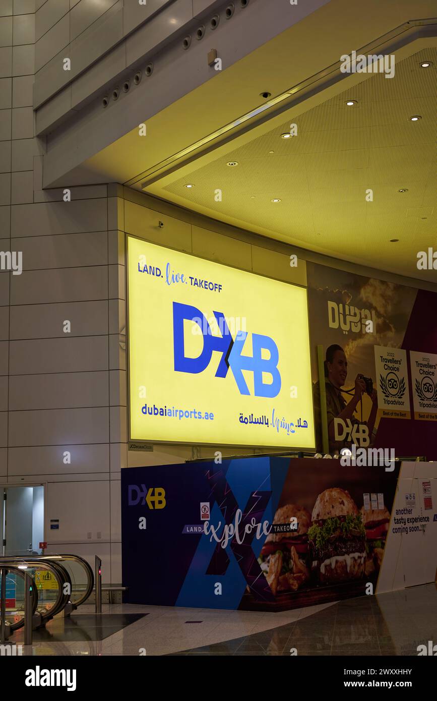 Interior of DXB Dubai International Airport terminal in Dubai, United ...