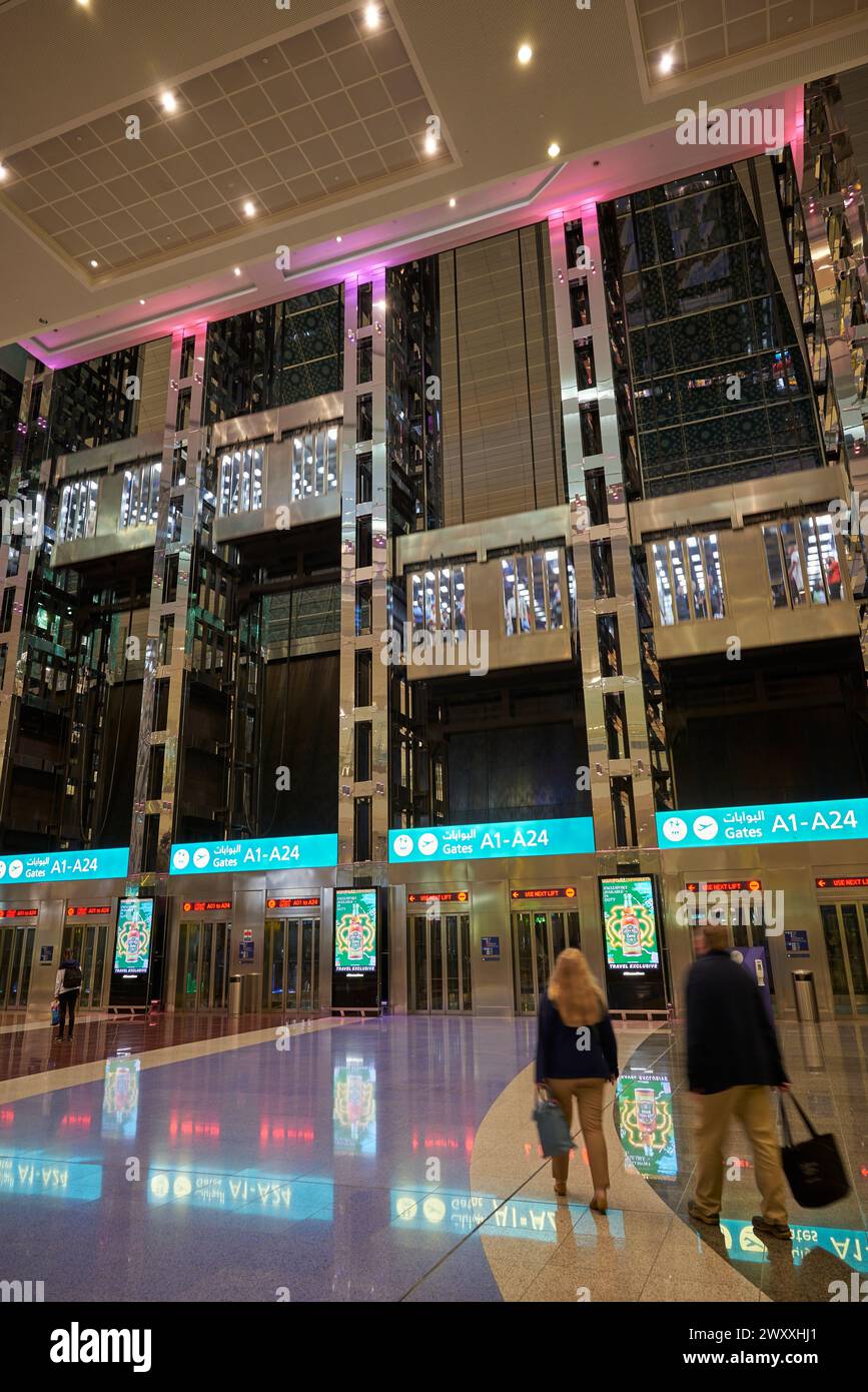 Interior of DXB Dubai International Airport terminal in Dubai, United ...