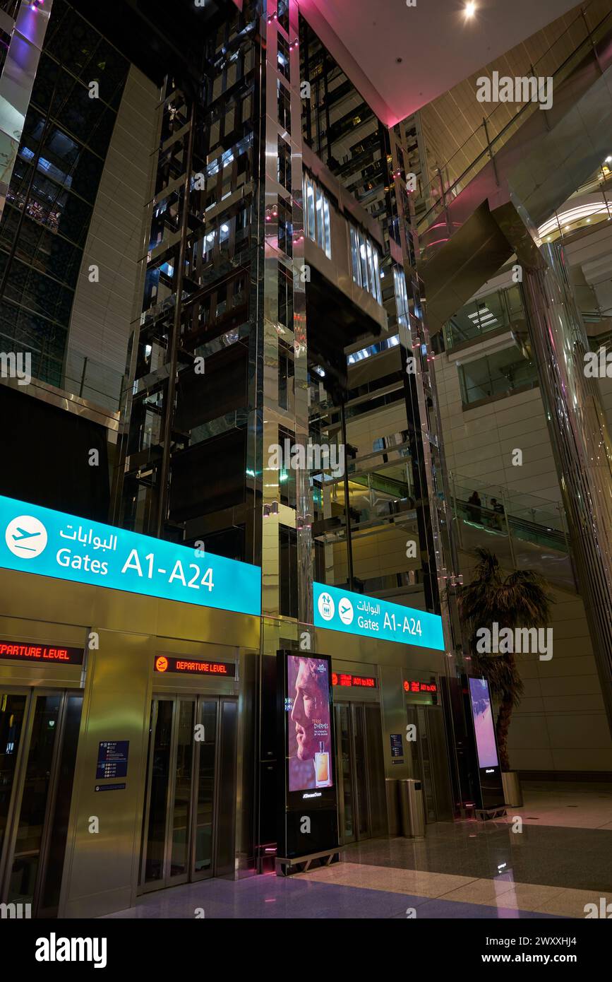 Interior of DXB Dubai International Airport terminal in Dubai, United ...