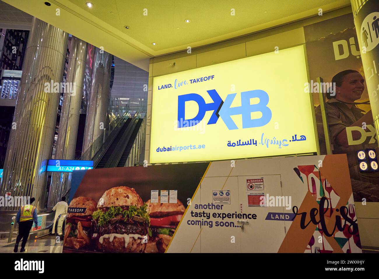 Interior of DXB Dubai International Airport terminal in Dubai, United ...