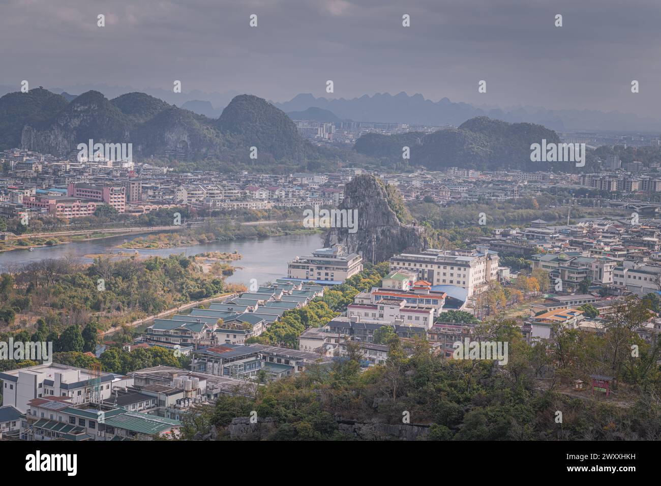 Unique and spectacular karst landforms in yangshuo, guilin, China. Copy ...