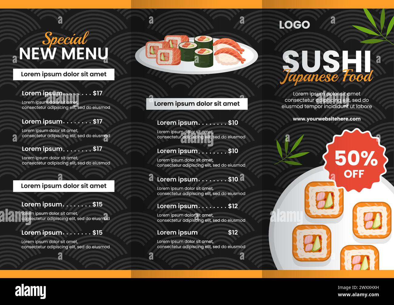 Menu list japanese food Stock Vector Images - Alamy