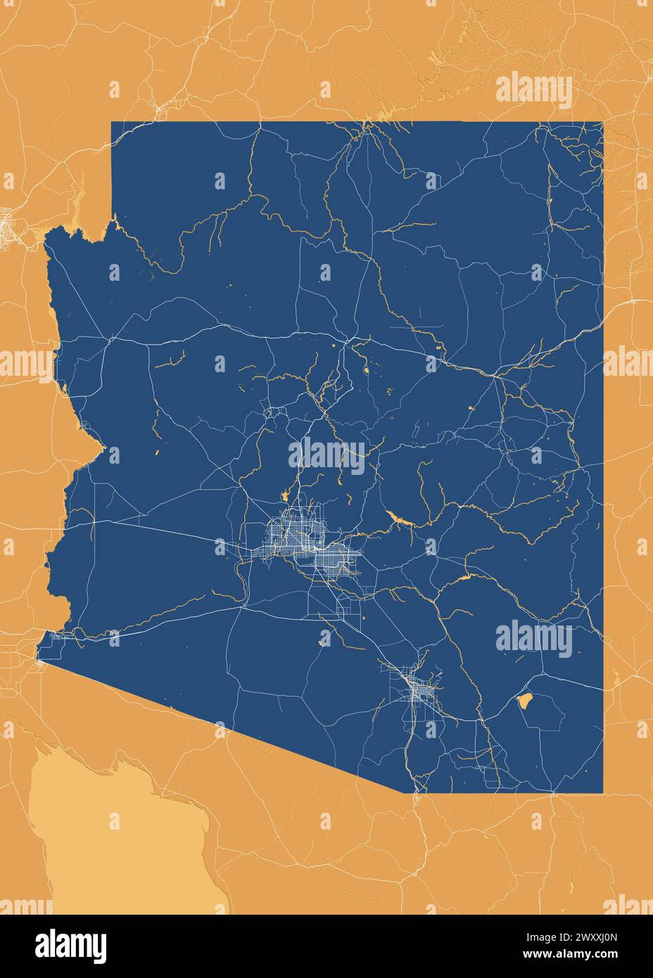 Arizona Map Art vector illustration Stock Vector Image & Art - Alamy