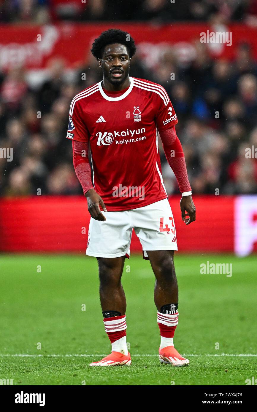 Ola Aina of Nottingham Forest during the Premier League match ...