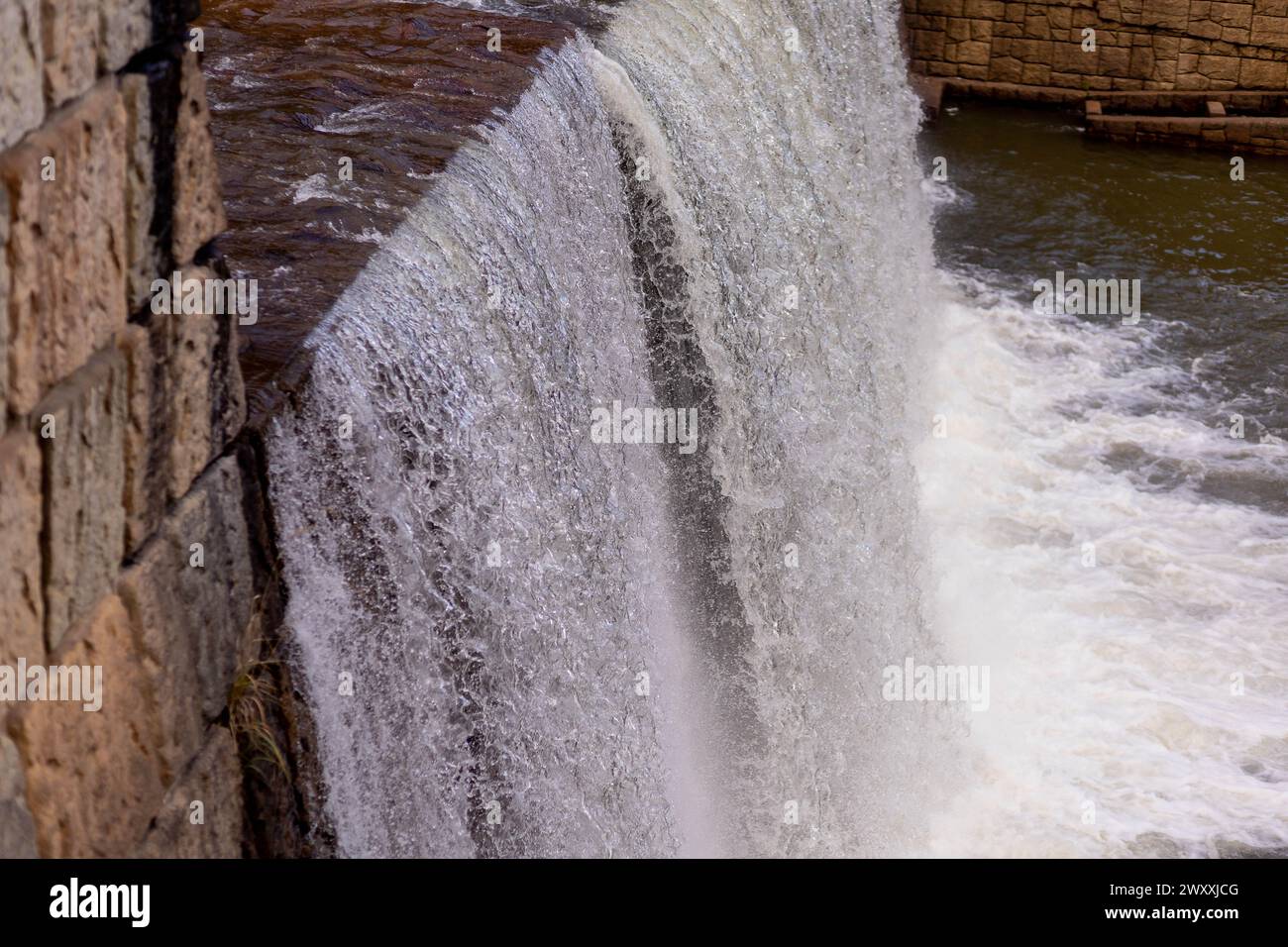 Man-made double tier waterfall in Japan Stock Photo - Alamy