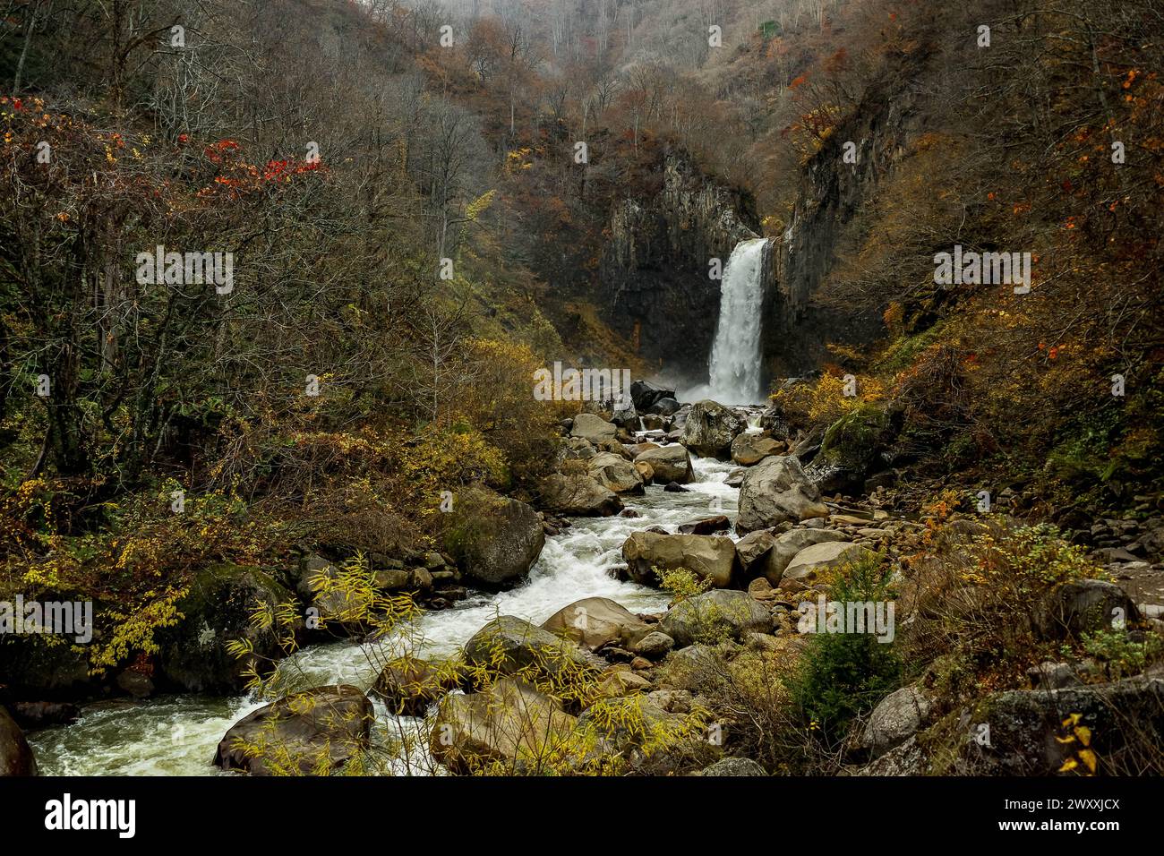 Niigata, Japan - November 7 2023 : Majestic Naena waterfall with ...